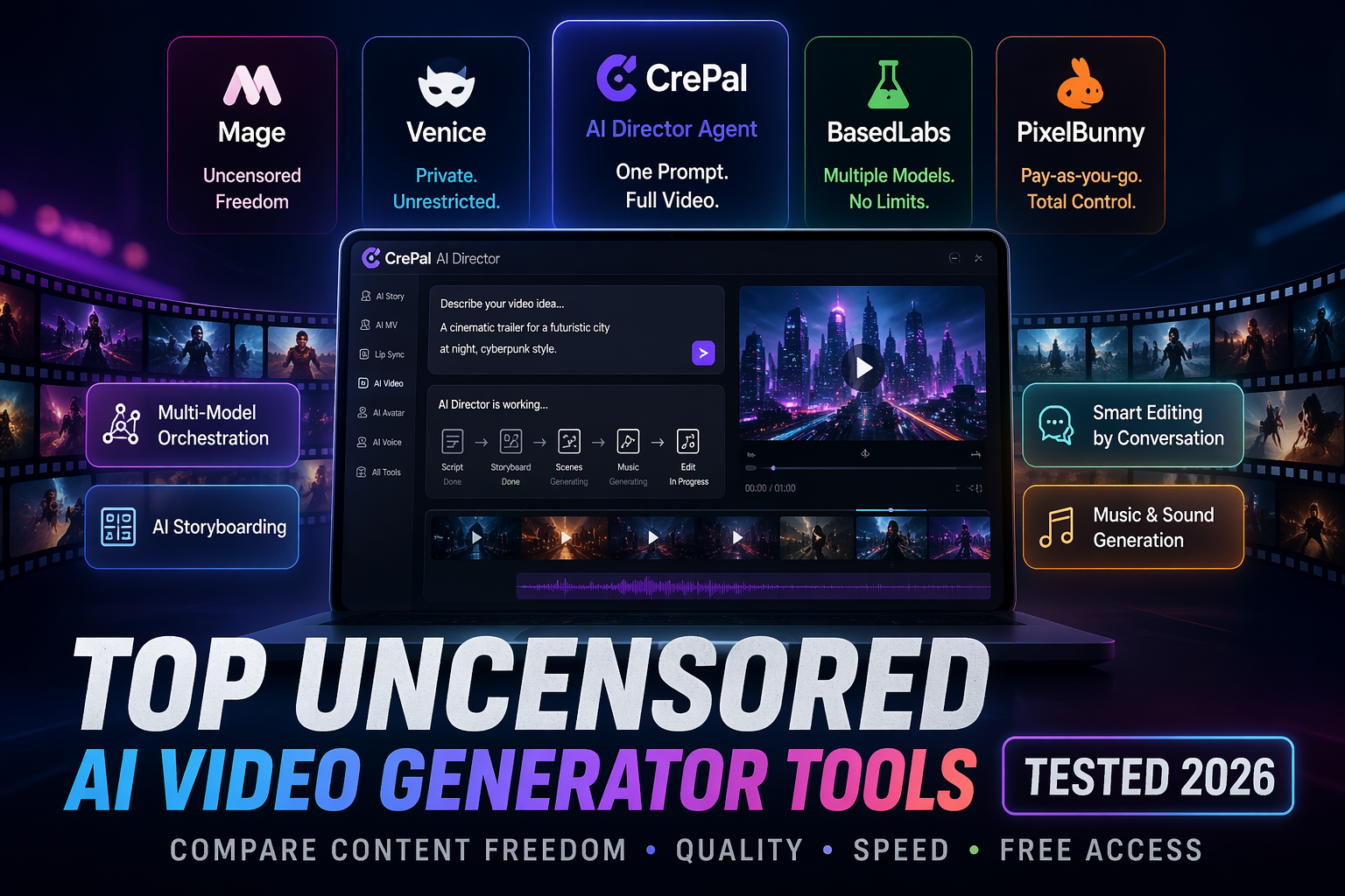 Top Uncensored AI Video Generator Tools Tested 2026 - CrePal Content Center